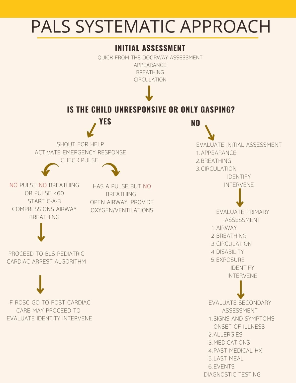 PALS systematic approach summary quick guide