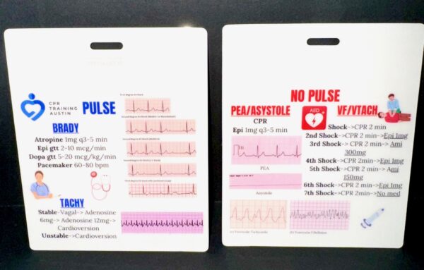 Essential ACLS Badge Buddy for EKGs and Algorithms